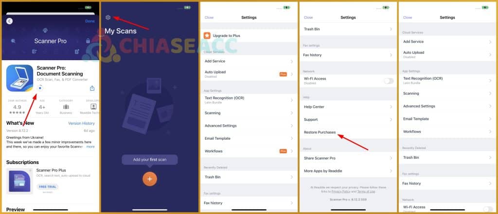 Tài khoản tải Scanner Pro full tính năng trên iPhone và iPad
