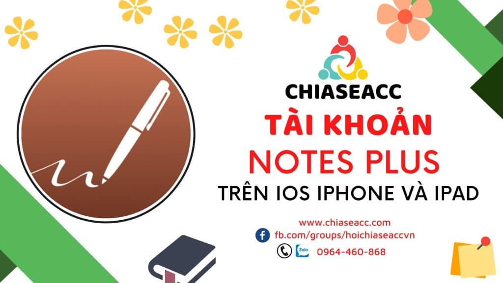 Tài khoản tải ứng dụng Notes Plus mở khoá tính năng trên IOS