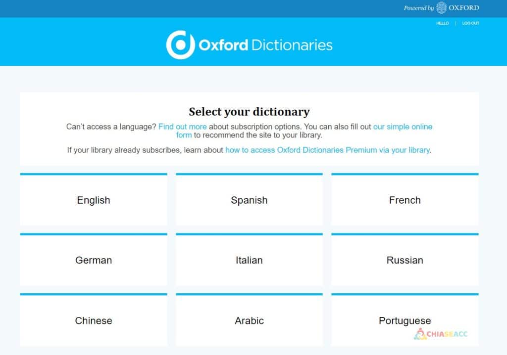 Từ điển Oxford Dictionaries Online Premium Full tính năng