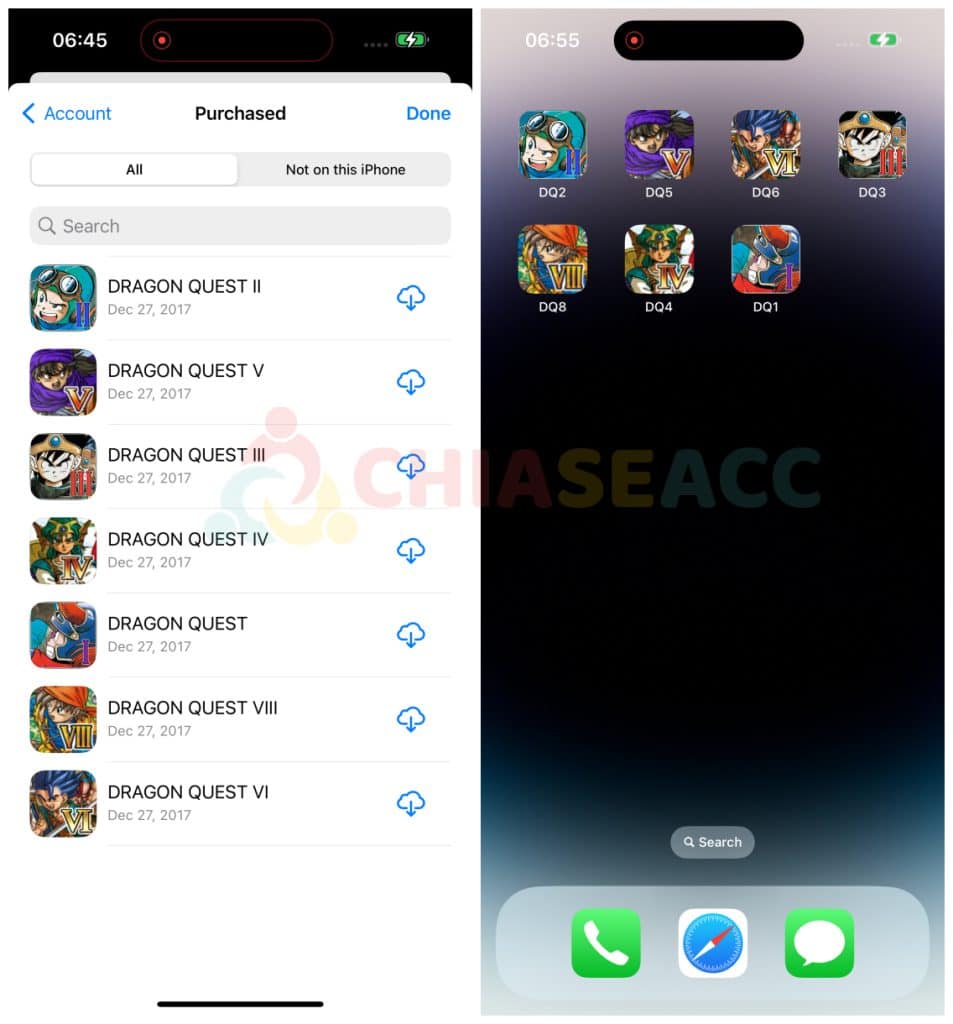 Tài khoản tải Dragon Quest full bộ trên iPhone, iPad